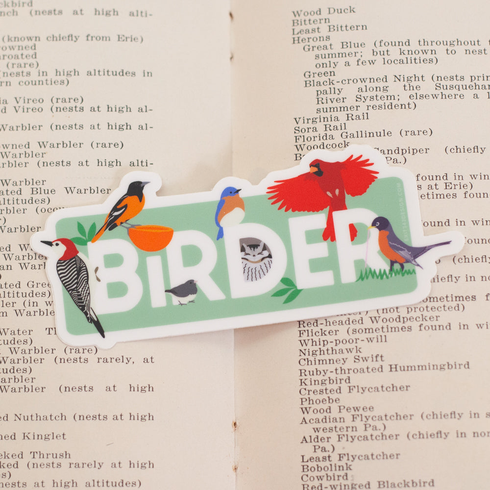 bird watcher sticker, backyard birding sticker, birder sticker, bird s ...