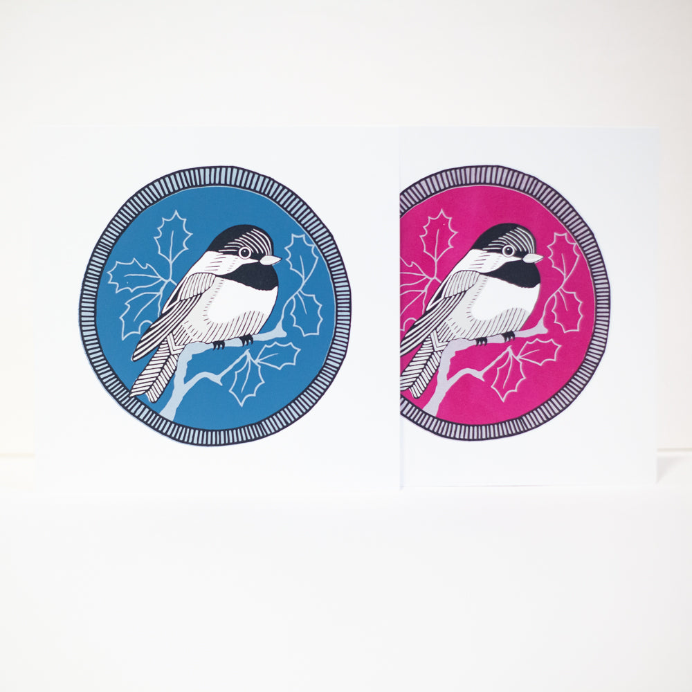 small Chickadee art print, Black Capped Chickadee art print, Carolina ...