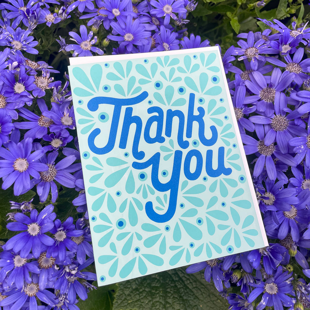 retro font thank you card, colorful thank you card, thank you card for ...