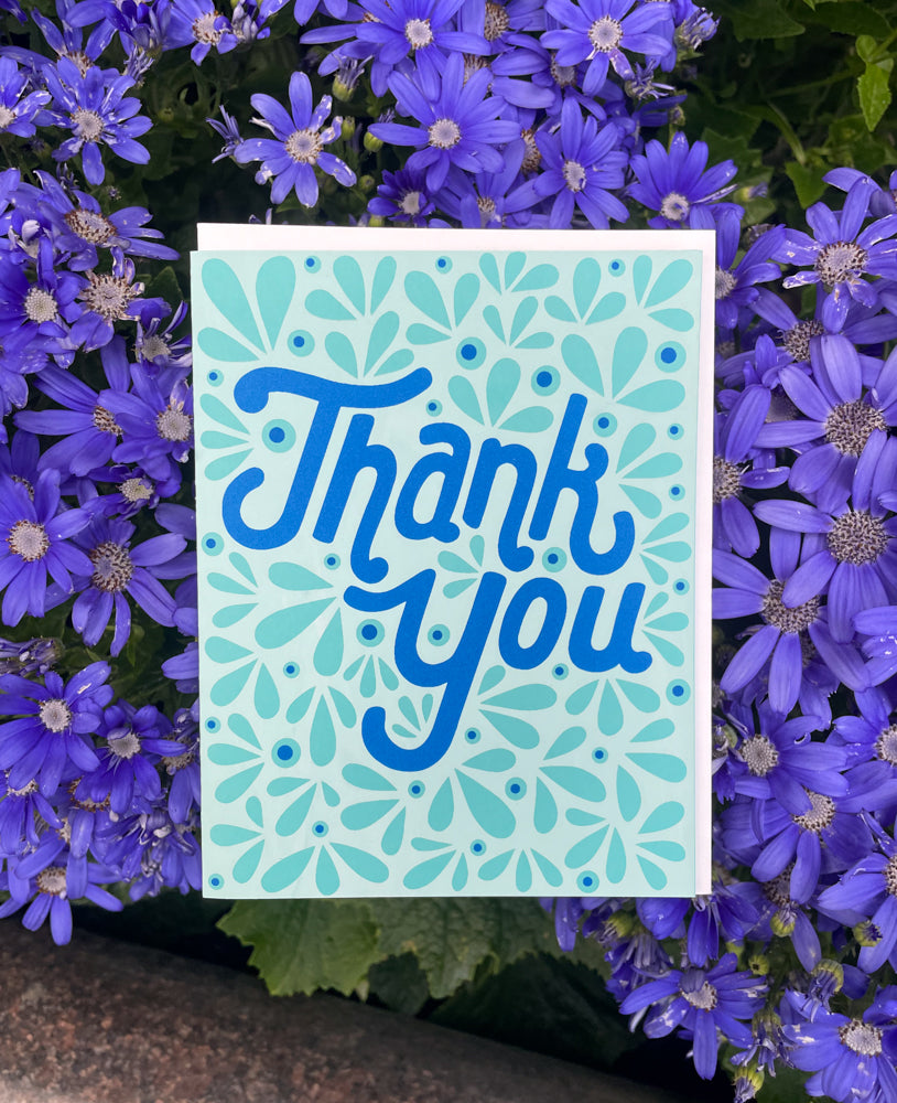 retro font thank you card, colorful thank you card, thank you card for ...