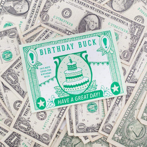 birthday buck, dollar bill birthday card, all-ages birthday card ...