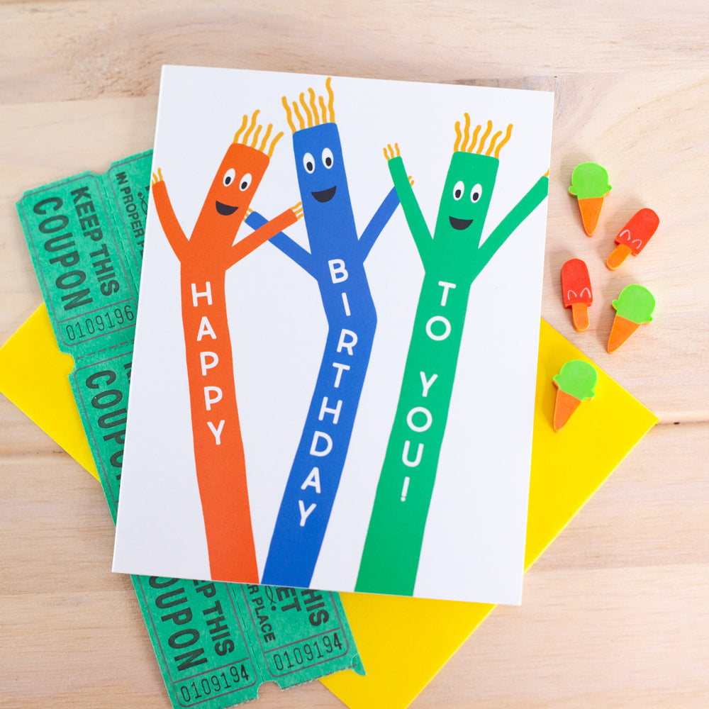 wacky waving inflatable tube man birthday card, wacky wavers birthday ...