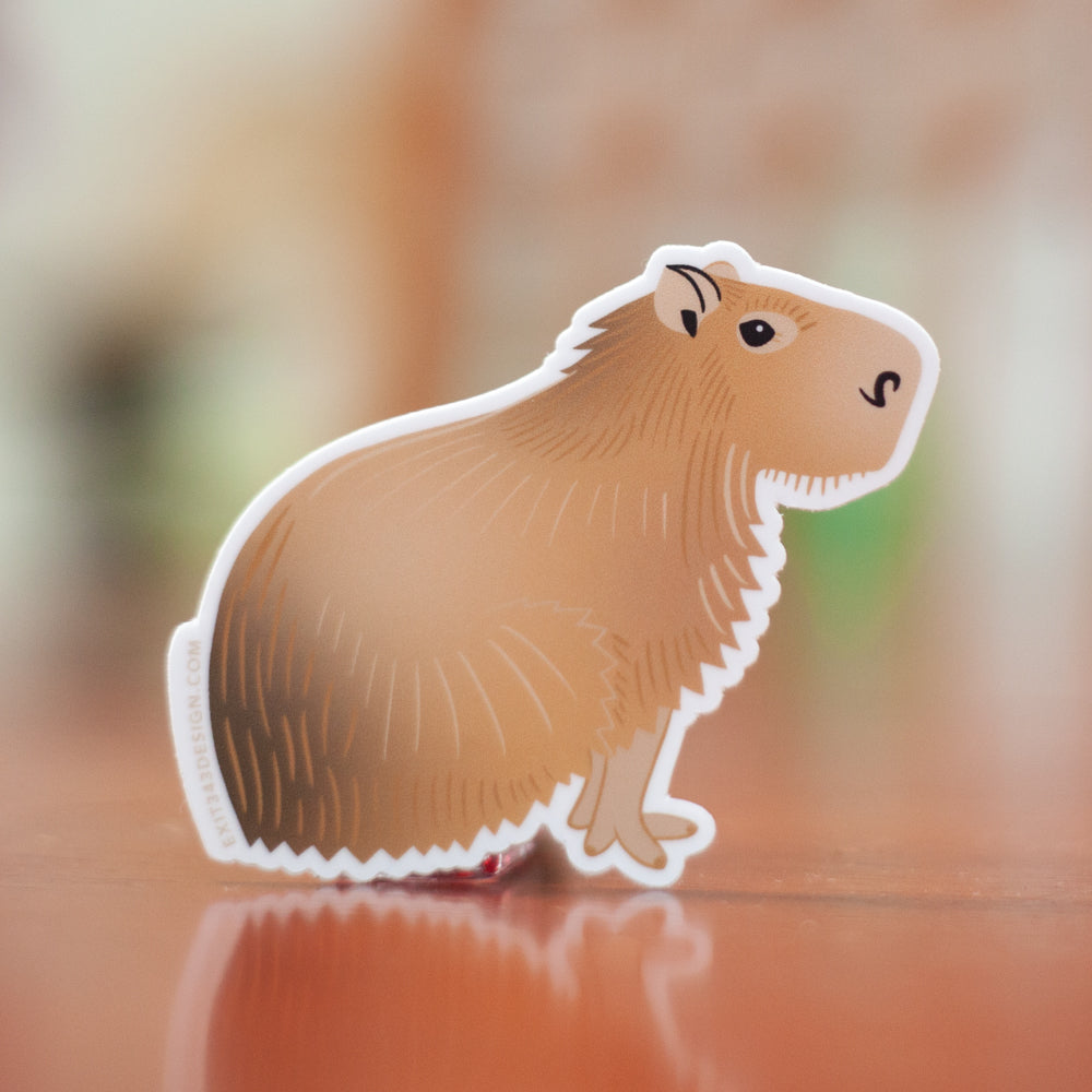 Capybara sticker, gift for animal lover, cute capybara sticker ...
