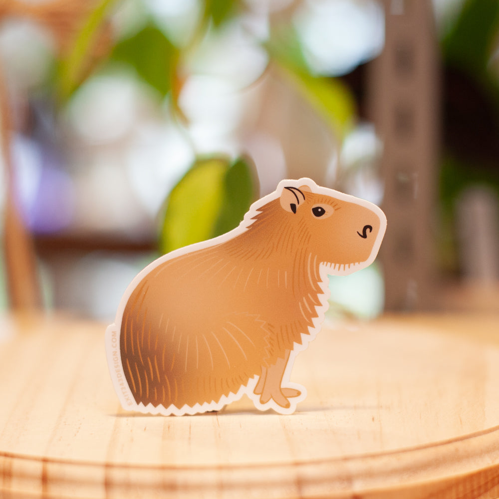 Capybara sticker, gift for animal lover, cute capybara sticker ...