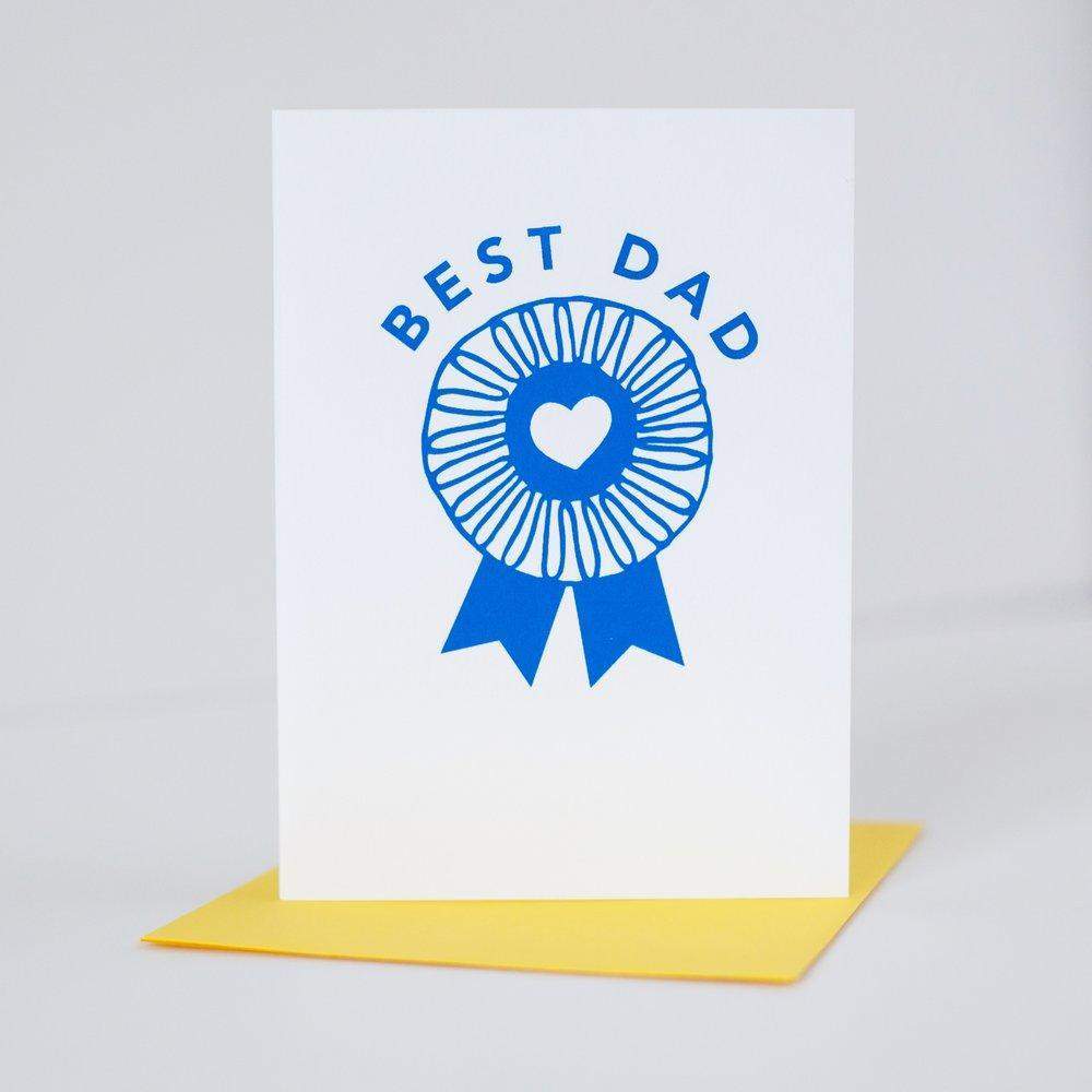 father's day card, blue ribbon best dad greeting card – exit343design