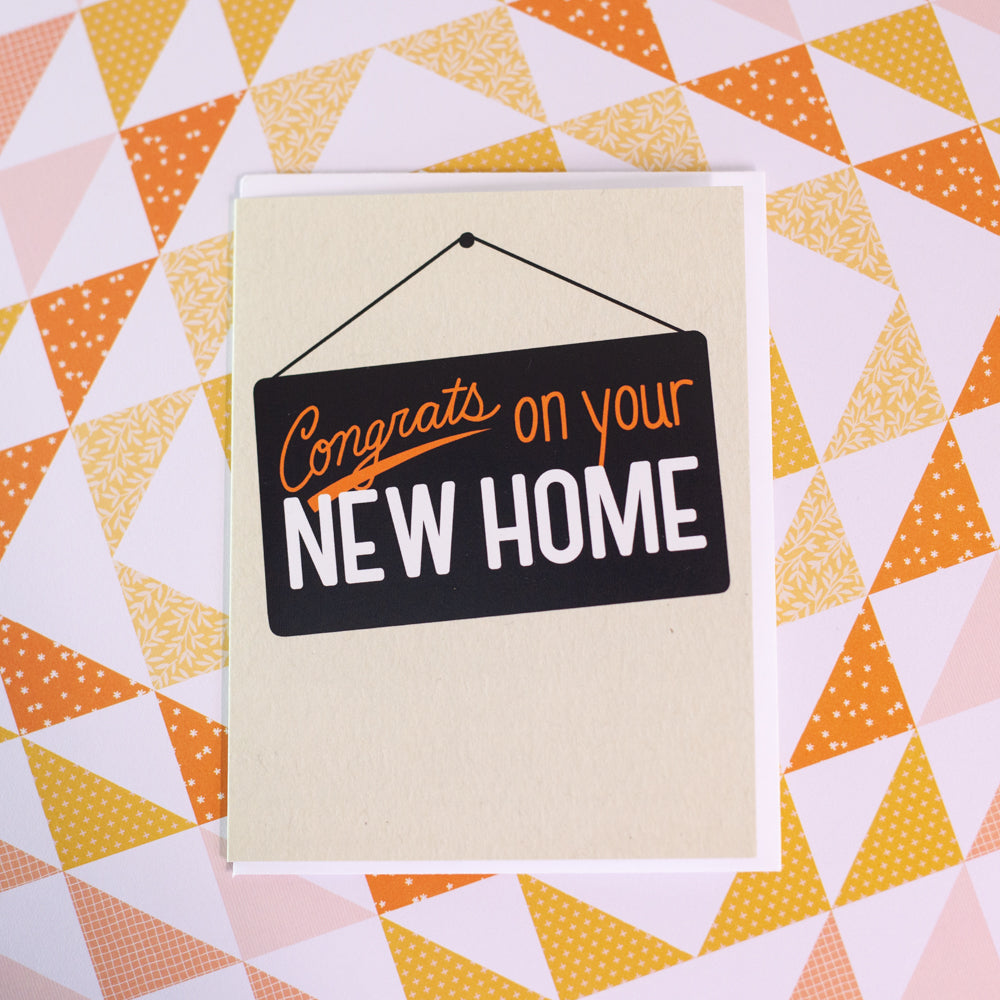 new home congratulations card, simple housewarming card, card for hous ...