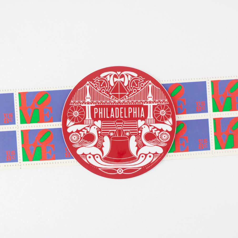 red Philadelphia sticker, Philly icons vinyl sticker, Philadelphia sou ...