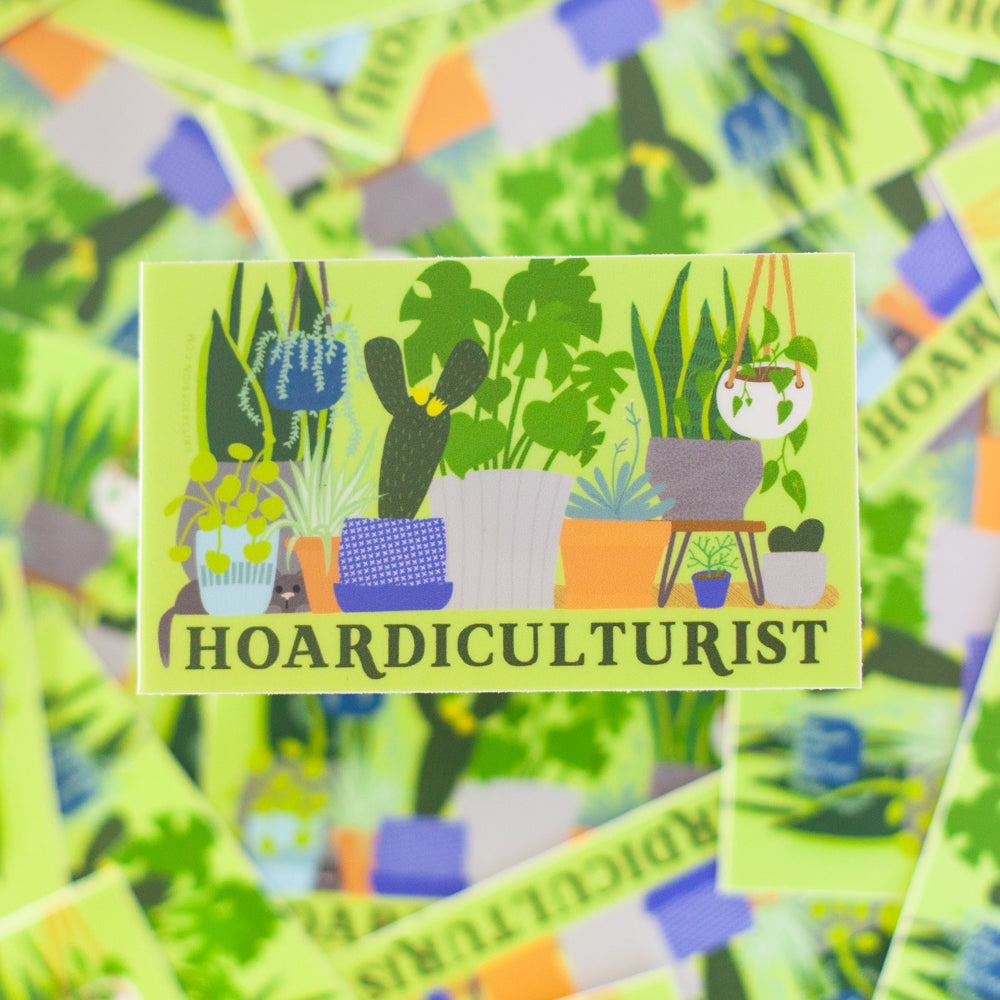 funny houseplant sticker, plant hoarding sticker, sticker for horticul ...