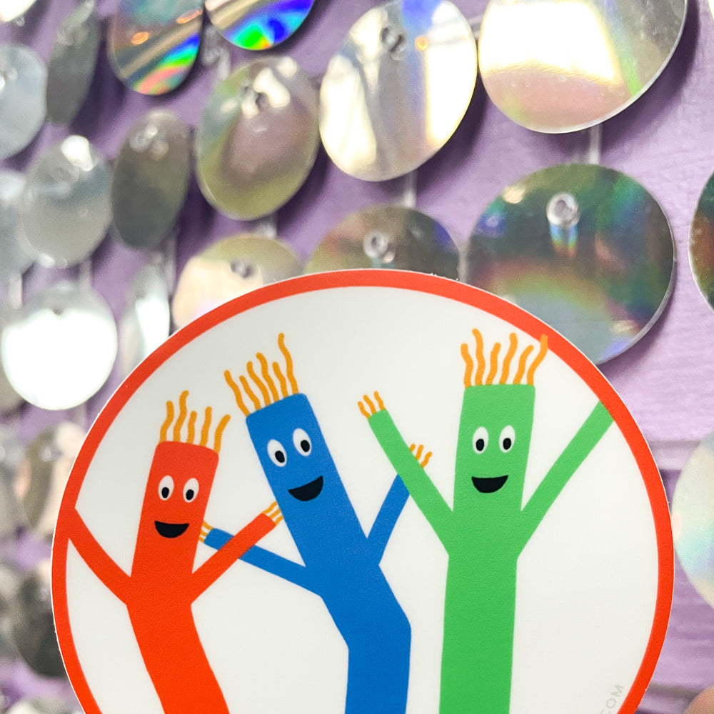 wacky waving inflatable tube men sticker, wacky wavers sticker, sky da ...