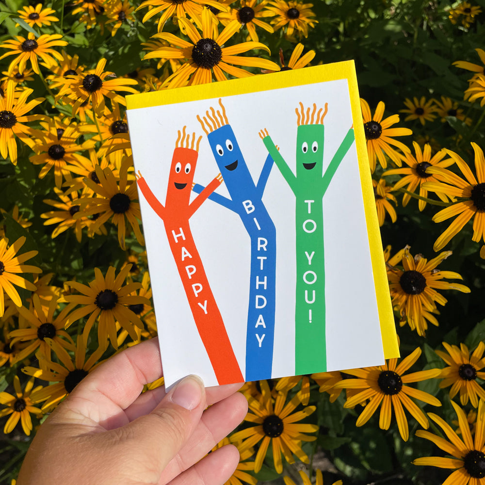 wacky waving inflatable tube man birthday card, wacky wavers birthday ...